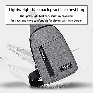 Crossbody Sling Bag, Waterproof Sling Backpack Bag with USB Charging Port, Small Sling Crossbody Chest Shoulder Bag
