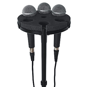 Gator Frameworks Mic Stand Adapter to Hold up to 6 Microphones; Fits Both Wired and Wireless (GFW-MIC-6TRAY) Black