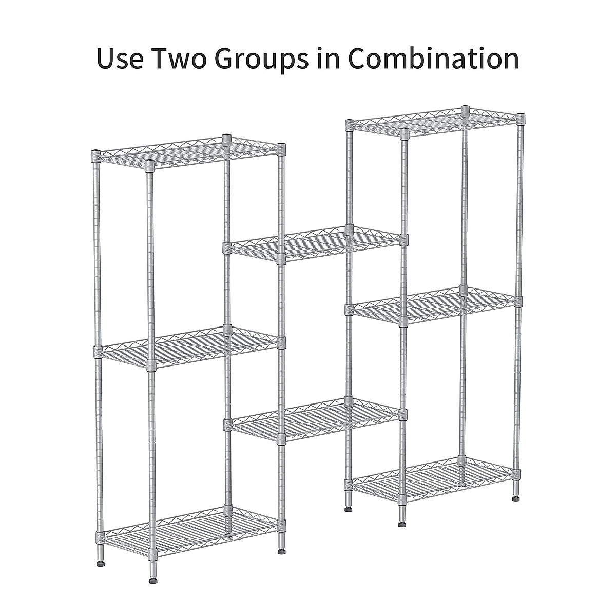 SINGAYE 4 Shelves Adjustable Storage Shelf Wire shelving Storage Rack 520lbs Loading Capacity Standing Shelf Units,23.2" W x 13.4" D x 47.2" H for Kitchen Office Pantry Room,Silver