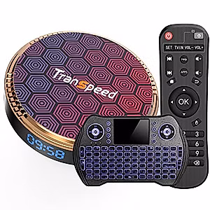 Android tv Box 11.0 2GB 16GB 2023 Updated Android Box 4k with H618 Quad-Core Support H.265 Dual WiFi 2.4G/5.8G LAN 100M 3D Support BT5.0 USB 2.0 with Mini Backlit Keyboard