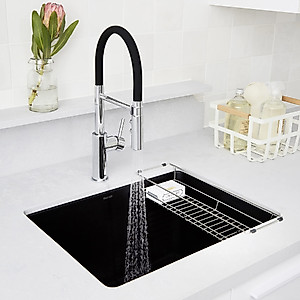 BLANCO LIVEN SILGRANIT Drop-In or Undermount Utility Laundry Sink, 25x22x12 Coal Black