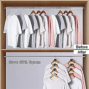 18 PCS Clothes Hanger Connector Hooks, Space Saving Hanger Extender Hooks, Cascading Hanger Hooks, Create Up to 5X More Closet Space, Closet Space Connection Storage Hooks for Closets (Heart)