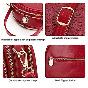 APHISON Fashion Mini Backpack Purse for Women Teen Girls Cute Small Backpacks PU Leather Crossbody Shoulder Bags Handbags Multifunctional and Large-Capacity Daypack Purse L-RED