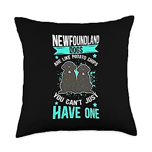 Newfoundland Dog Breed Gifts Shop Like Dog Owner Newfoundland Throw Pillow, 18x18, Multicolor