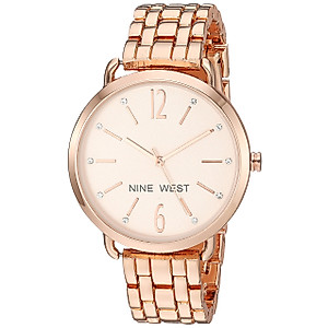 Nine West Women's Quartz Metal and Alloy Dress Watch, Color:Rose Gold-Toned