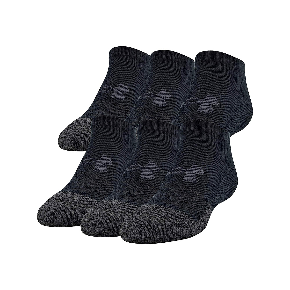 Under Armour Unisex-Child Performance Tech No Show Socks, Multipairs , Black (6-Pairs) , Small