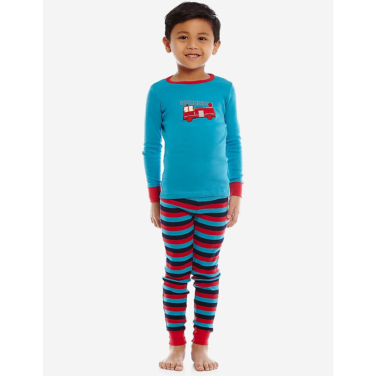 Leveret Fire Truck 2 Piece Pajama Set 100% Cotton 2 Years