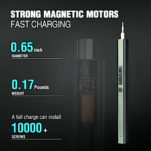 EFAITHFIX Electric Screwdriver Set, 66 In 1 Cordless Mini Power Precision Screwdriver Kit with 64 Bits, Rechargeable Portable Magnetic Repair Tool Kit with LED Lights for Phone Laptop Watch Jeweler