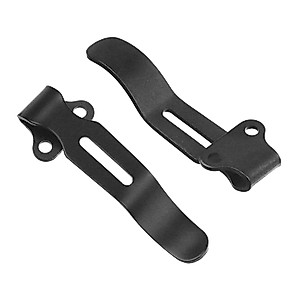 20-Piece Titanium Screw and Pivot Set with Deep Carry Pocket Clip, 2 Pack Omega Springs, and Thumb Studs for Benchmade 535 Bugout Knife, Black