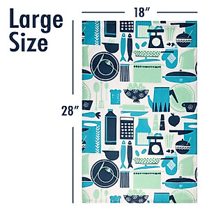 Jot & Mark Dish Towels 100 Percent Cotton | Set of 4 for Drying and Kitchen Use (Seafoam Blue-Green)