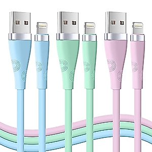 iPhone Charger 3Pack 6FT [Apple MFi Certified] Lightning Cable USB Fast Charging Cord iPhone Charging Cable Compatible with iPhone 14 13 12 11 Pro Max XR XS X 8 7 6 Plus SE iPad(Multi-Color)