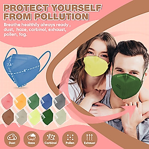 XDX KN95 Face Masks, 60PCS Individually Wrapped KN95 Pink Masks for Adults, 5 Layer Breathable Masks Disposable with Designs, Filter Efficiency ≥95%, Dusty Rose