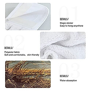 NINEHASA Hand Towels for Bathroom and Kitchen,Hunting Flying Wild Ducks Autumn,Soft Absorbent Hanging Tie Towel with Loop Used for Tea,Bar,Laundry Room,Bath,Decor,Set of 2