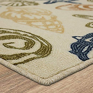 Mohawk Home Nautical Seaside Area Rug ,Tan Shells (5' X 8')