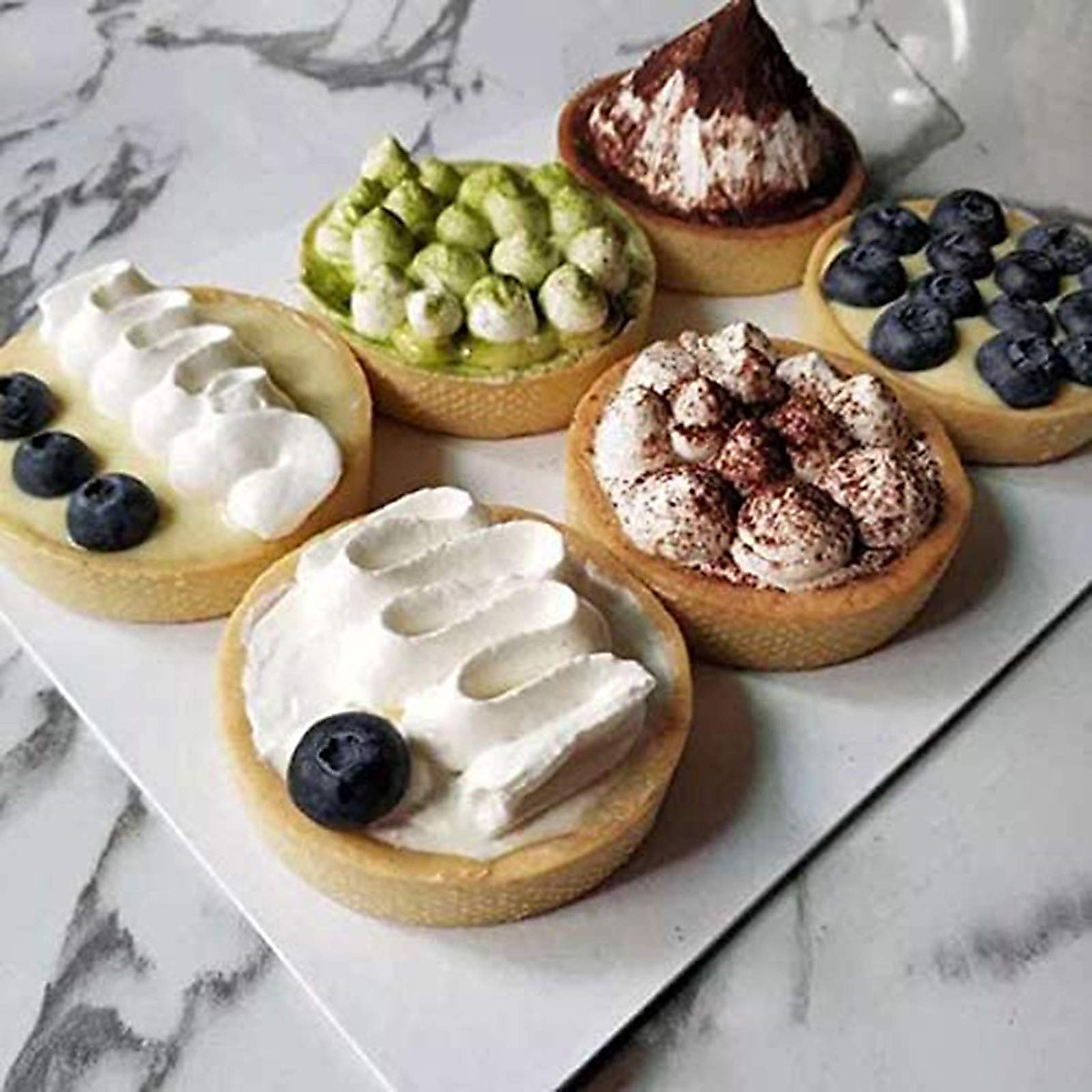 6pcs 8cm Circular Steel Porous Tart Ring Bottom Tower Pie Cake Baking Tools Heat-Resistant Perforated Cake Mousse Ring