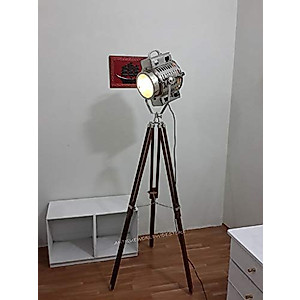 Stage Antique Style Tripod Floor LAMP SPOT Search Light Home Decor Nautical