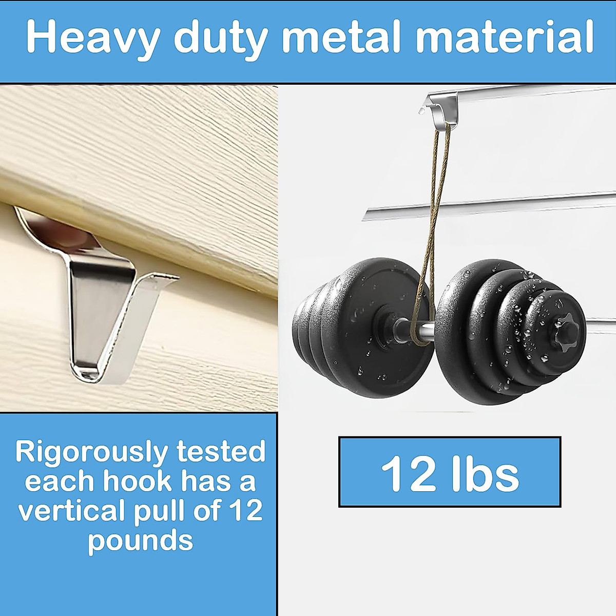 JAYSHYNE Vinyl Siding Hooks, 10 Pcs New Heavy-Duty Stainless-Steel Siding Hooks No Hole Vinyl Siding Clips, Multifunctional Outdoor Hook Hangers for Hanging Doorplates Wreaths and Holiday Decorations