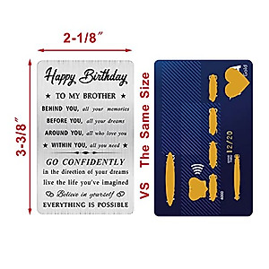 MOQIYXL Brother Birthday Card, Happy Birthday Brother Gifts Ideas , Small Engraved Wallet Card