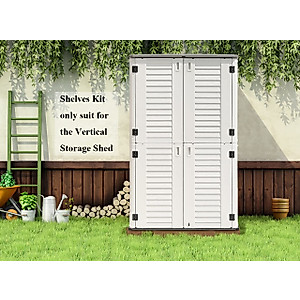 KINYING Metal Laminate Shelving Kit Vertical Storage Cabinet, with Screw and Nuts, 68” x 46” x 15”(Color: Black)