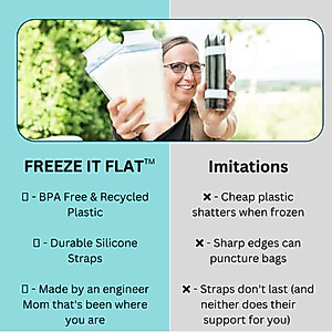 Freeze It Flat: Organizer for Freezer Storage of Breast Milk Bags. Use Compression to Reduce Leaks and Double Storage Capacity. (White Single by MAMMaway)