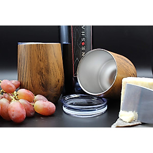 Intuition Trading Company Stainless Steel Stemless Insulated Wine Tumbler with Lid Set, 12oz, Set of 2, Double-Wall Vacuum-Insulated for Wine, Coffee, Cocktails