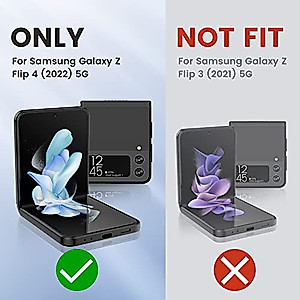 Caka for Z Flip 4 Case Wallet, Samsung Flip 4 Case with Card Holder Built in Camera Cover & Hinge Protection Magnetic Leather Wallet Case for Galaxy Flip 4 Phone Case -Black