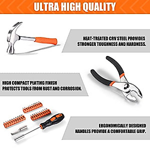 ENGiNDOT Home Tool Kit, 57-Piece Basic Tool kit with Storage Case for Household Repair, Home Improvement and DIY Project