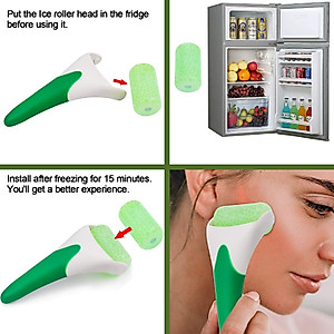 EAONE Ice Roller for Face, Face & Eye Roller for Puffiness Migraine Pain Relief with Jade Roller Gua Sha Facial Self Care Tools Face Massage Skincare Gifts for Women