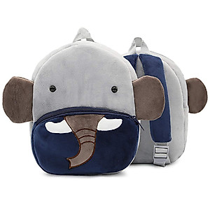 KISSOURBABY Cute Cartoon Animal Backpack Toddler School Bag for Children Baby Girls Boys(Elephant)