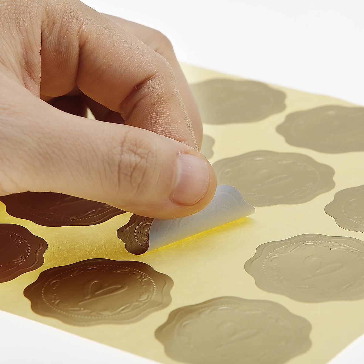 300 Parks Gold Heart Stickers Gold Embossed Heart Envelope Seals Wax Stickers Gold Embossed Envelope Stickers - Gold Stickers for Envelopes, Wedding Stickers Greeting DIY Decoration