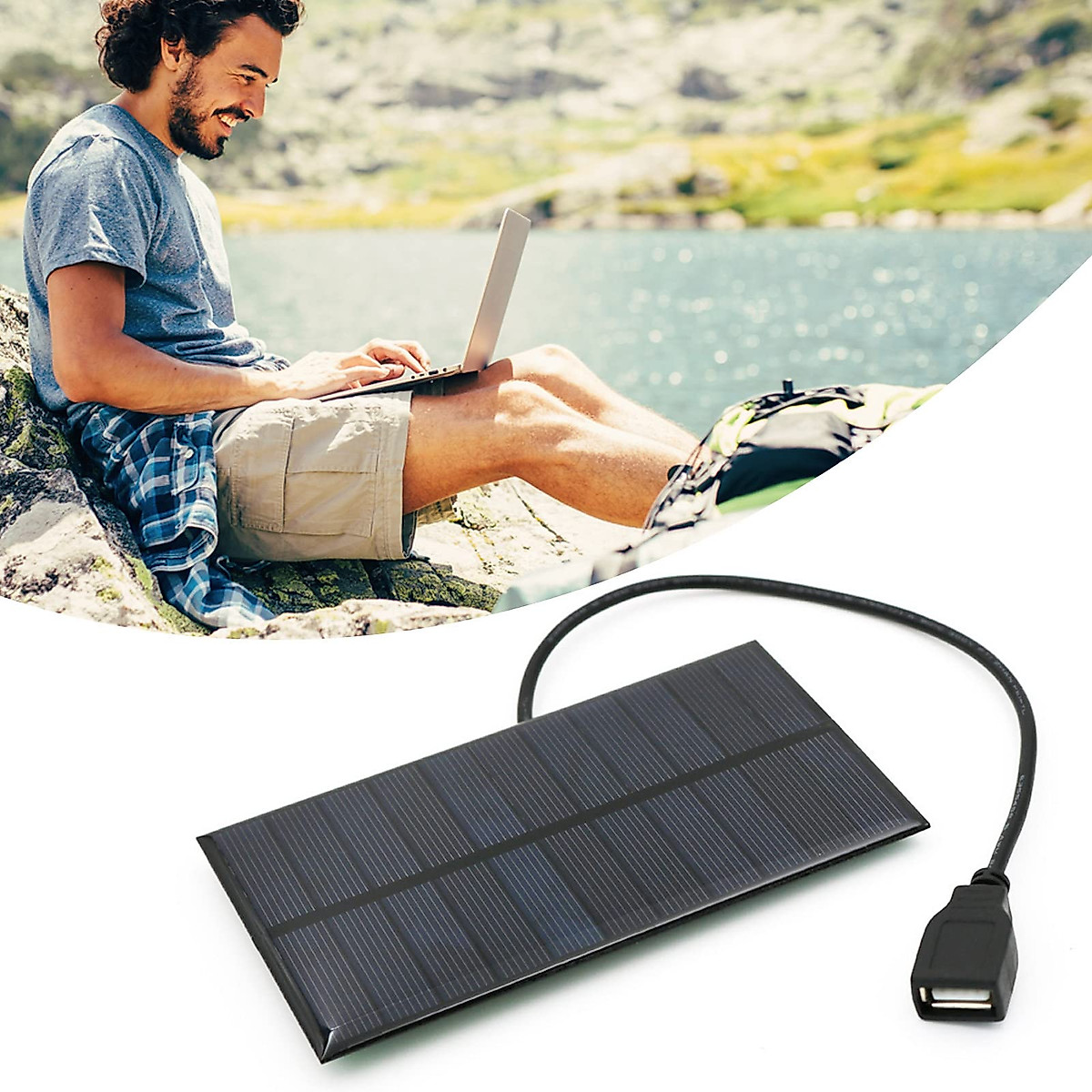 1.65W Solar Charger, 5.5V 300mA USB Portable Solar Panel, Waterproof Solar Phone Charger for Outdoor Survival Camping, Solar Bank for Smart Phone, 1pcs/3pcs