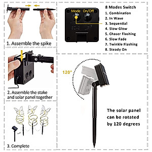 Solar Butterfly Garden Stake Lights Set of 3, Solar Powered 45 LED Spiral Tree Butterfly Figurines Decorative Landscape Lighting with 8 Lighting Modes for Path, Yard, Lawn, Halloween, Christmas