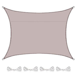 2X4m Rectangle Sun Shade Sail 98% Waterproof Breathable Garden Sun Shade 90% UV Block Sunscreen Canopy Awning for Outdoor Patio Camping Backyard Lawn Beach,Light Brown