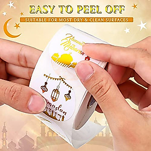1000 Pcs Ramadan Stickers 1.5 Inch Eid Mubarak Stickers Ramadan Kareem Stickers Ramadan Mubarak Stickers Islamic Muslim Gift Labels Ramadan Kareem Labels for Eid Party Decorations Supplies, 8 Styles