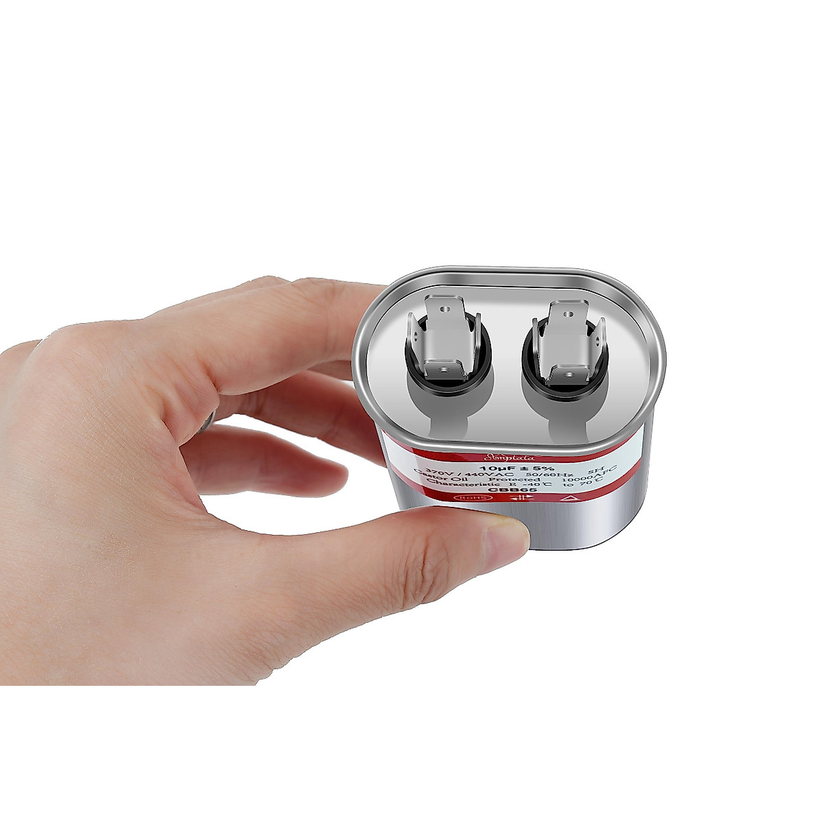 AMPTATA CBB65 AC Capacitor 10uF ± 5% 370V / 440VAC Volt Run Start Air Condenser Straight Cool Electric Motor Fan Heat Pump HVAC Blower Compressor Generator