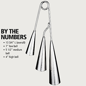 Meinl Percussion Meinl STBAGTRI CH Triple Agogo Bell Instrument for Samba and Latin Music — NOT MADE in CHINA — Handheld, 2-YEAR WARRANTY