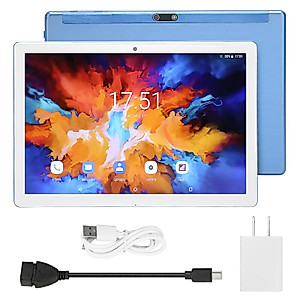 GLOGLOW Gaming Tablet, Office Tablet 5G WiFi Quad Core 10.1 Inch 8GB RAM 128GB ROM for School (Blue)