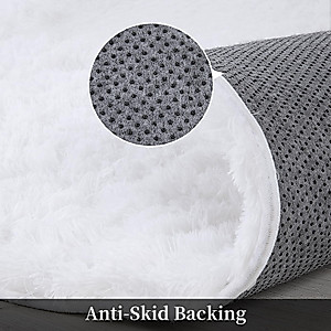 ROYALAY Fluffy Shag Area Rug 9x12 ft Ultra Soft, Extra Large Plush Faux Fur Carpet with Non-Skid Design for Bedroom, Playroom and Living Room Rug, Luxury Room Decor (9x12 Ft, White)