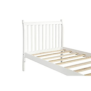 Winwee Twin Solid Wood Platform Bed with Headboard and Footboard, Wooden Slats, No Box Spring Needed, Easy Assembly (White)