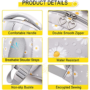 Robhomily 3 in 1 School Backpack for Teen Girls in Middle-School Elementary,17”Fashion- Print Lightweight Laptop Book bags with Lunch Box and Pencil Case