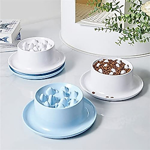 AHEGAS Dog Food Bowl Slow Food Basin Pet Cutlery Cat and Dog Universal to Prevent Obesity from Eating Too Fast Neck Protection Pet Supplies ( Color : Blue )