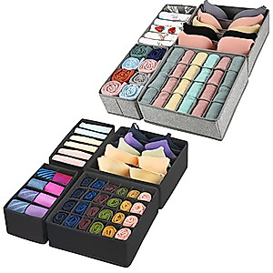 GOGOODA 8 Pack Drawer Organizer for Underwear Bra Sock Tie and Delicats Small Items