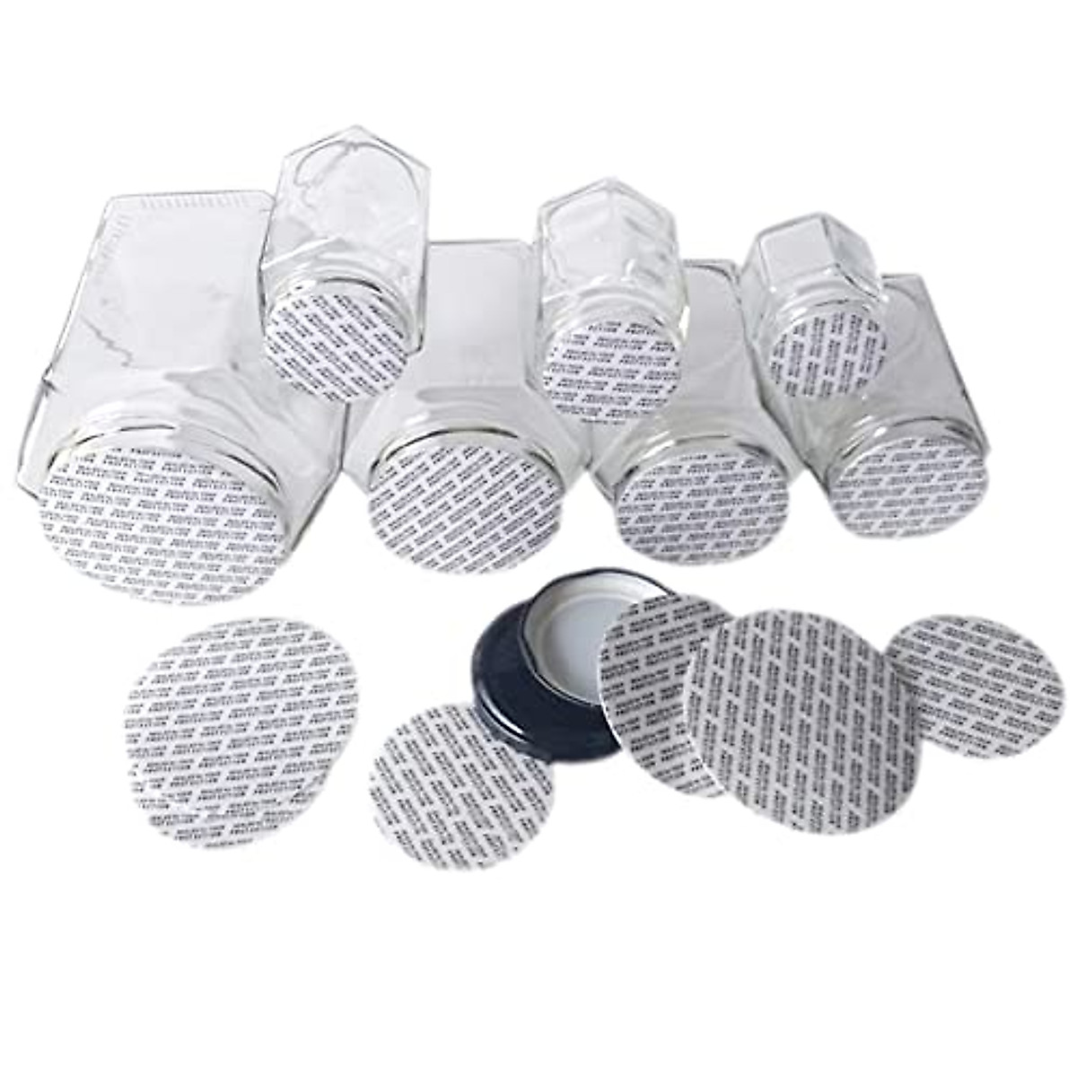 NANSHINE 500pcs Pressure Activated Seals Cap Liners 24mm(0.94") Foam Sealing inserts for Glass & Plastic Jar Bottles Containers No Induction Sealer Needed