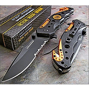 TAC-FORCE Spring Assisted Opening EMT EMS ORANGE Rescue Folding Pocket Knife Model: