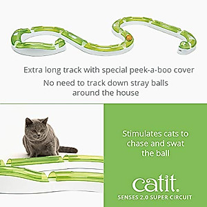 Catit Senses 2.0 Super Circuit Interactive Cat Toy - 12-Piece Closed-Track Ball Toy for All Breed Sizes