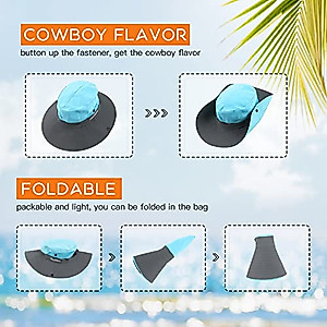 Sun Hats for Women Beach Hat Ponytail Hat Womens Sun Hat Wide Brim Sun Hat Women Sky Blue