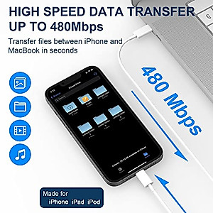 [Apple MFi Certified] iPhone Fast Charger, 20W PD + QC 3.0 Dual Port USB C Wall Charger Plug with 10FT Extra Long USB C to Lightning Fast Charging Data Sync Cord for iPhone 13 12 11 XS XR X 8 iPad
