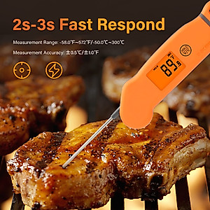 Inkbird Rechargeable Meat Thermometer IHT-1S, Instant Read Meat Thermometer Waterproof Digital Food Cooking Thermometer, Kitchen Food Thermometer for Grill, BBQ, Smoker, Turkey, Homebrewing, Coffee