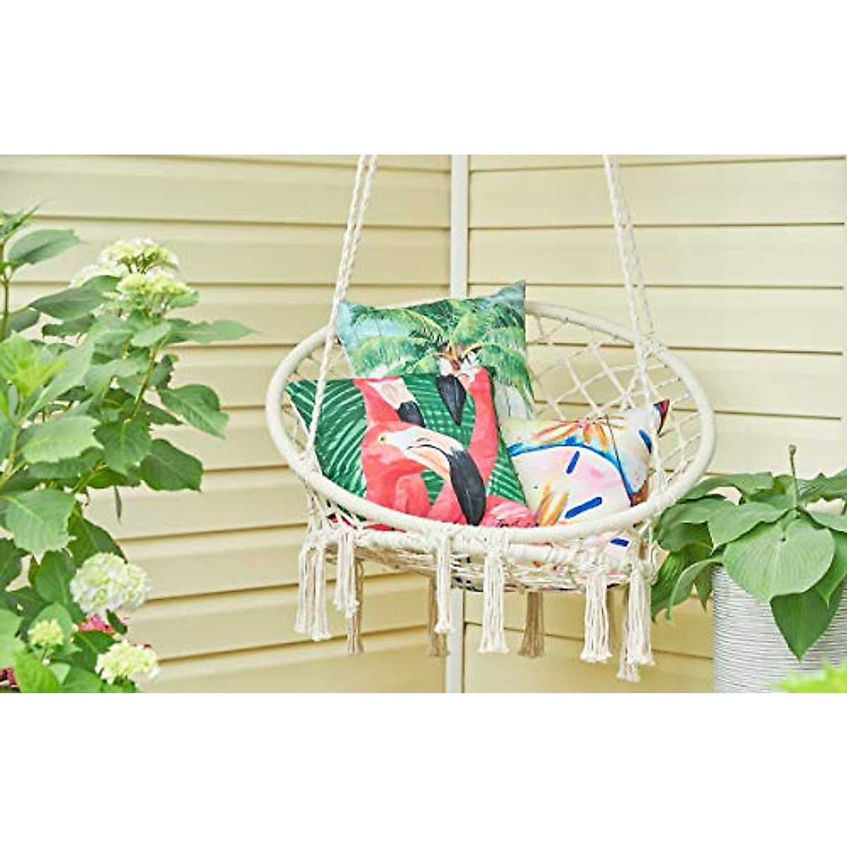 Home & Garden Pink Flamingo Indoor Outdoor Pillow Tropical Beach Premium Decor Decoration Accent Throw Pillow 18" x 18" Multi