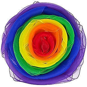 Lolakee Dance Scarves for Kids Play 12 Pcs Upgraded Play Scarves for Babies Toddlers Children Movement Square Juggling Silk Music Dancing Scarf Rhythm Band Scarves Pro (6 Colors,24" x 24")